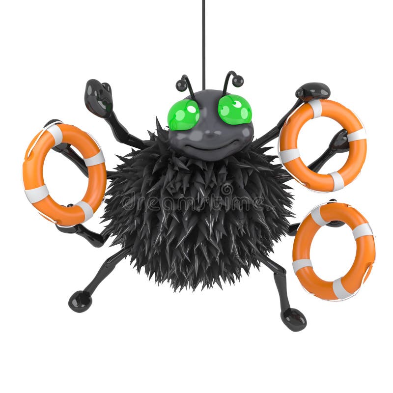 3d Spider Comes To the Rescue Stock Illustration - Illustration of ...