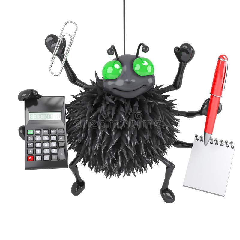3d Spider Loves Being at Work Stock Illustration - Illustration of ...