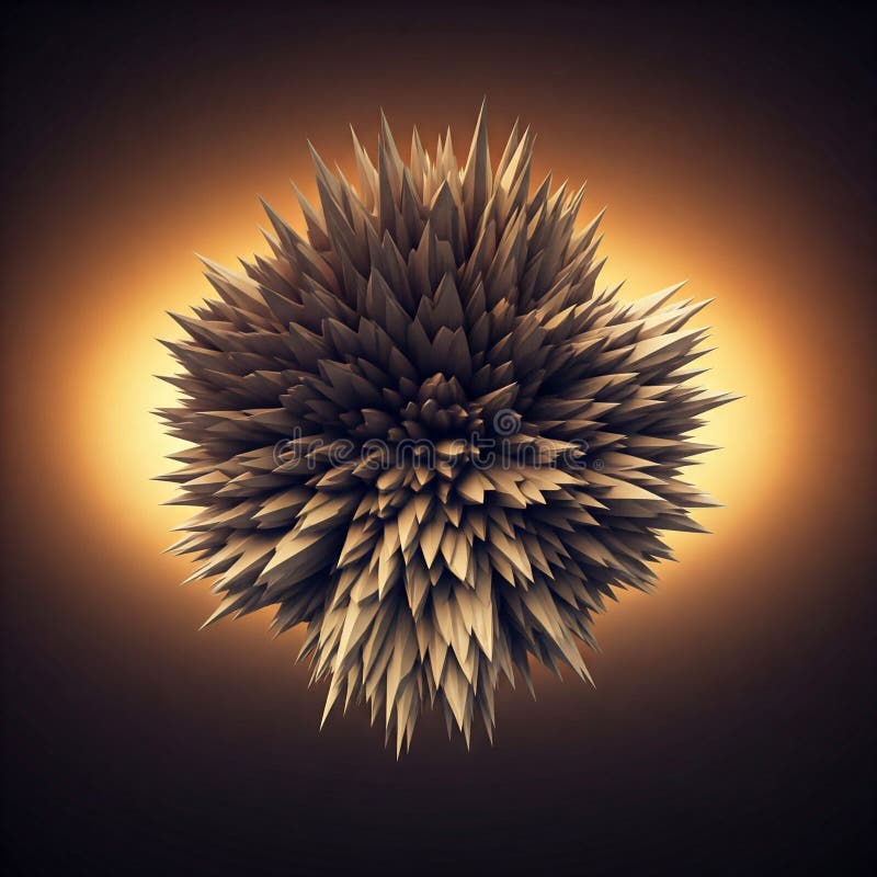 3D Spiky Geometric Shape stock illustration. Illustration of structure ...