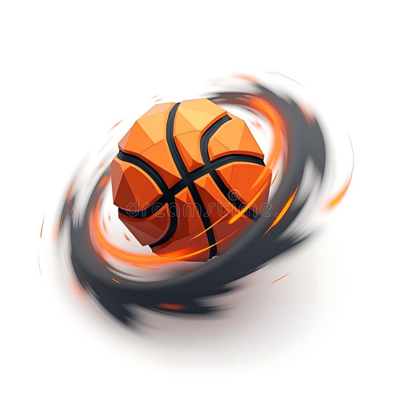 3D Spinning Basketball with Motion Blur Effect Stock Illustration ...