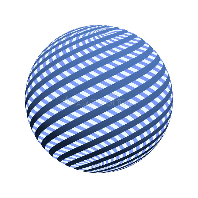 3d Spiral Stripes on a Sphere Stock Illustration - Illustration of ...