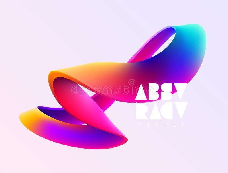 3D Spiral Wave Ribbon. Liquid Colorful Vector Shape Stock Vector ...