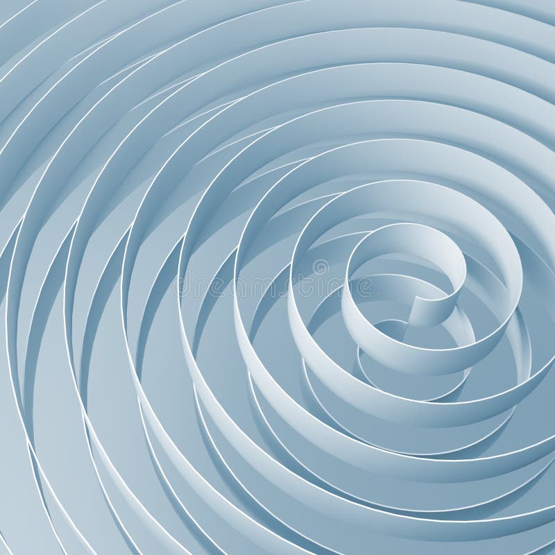 3d Spirals with Soft Light Blue Shadows, Abstract Stock Illustration ...