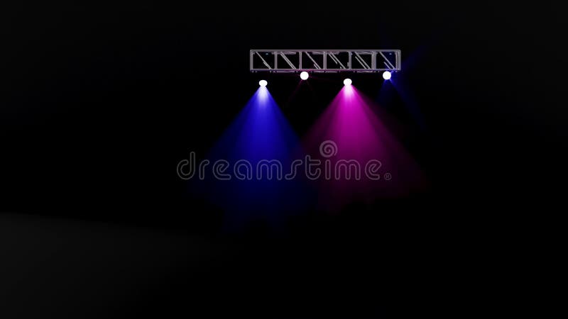 3d Spotlight on Concert Stage with Rotating Metal Structure. 3d ...