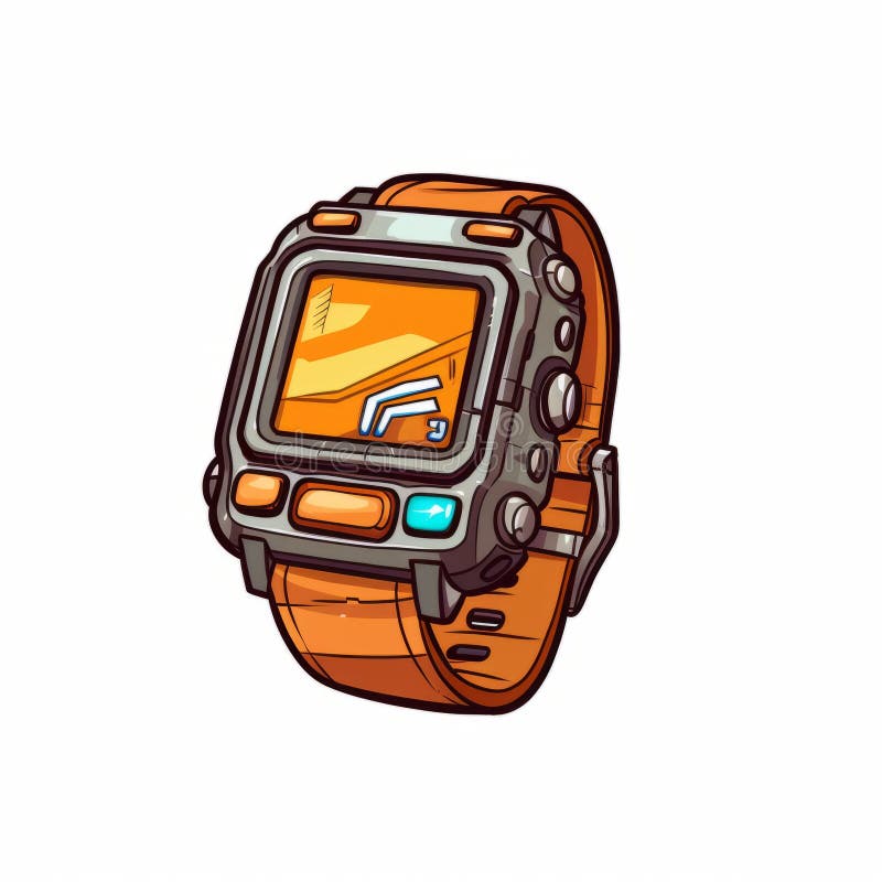 Smartwatch Sprite in Comic Style Stock Illustration - Illustration of ...