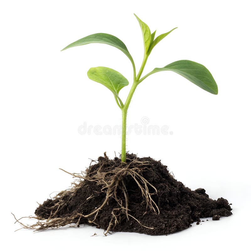 3D Sprouting Plant from Soil Stock Illustration - Illustration of ...