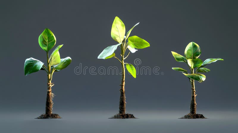 3d Sprouts. Phases Plant Growing Stock Illustration - Illustration of ...