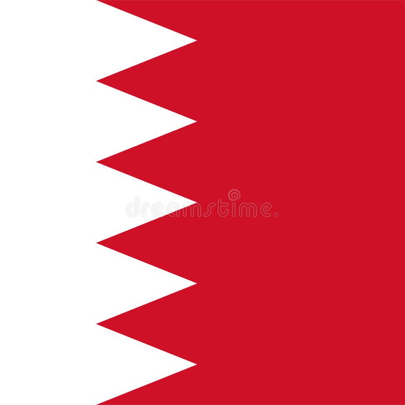 Bahrain Flat Square Flag Vector Stock Illustration - Illustration of ...