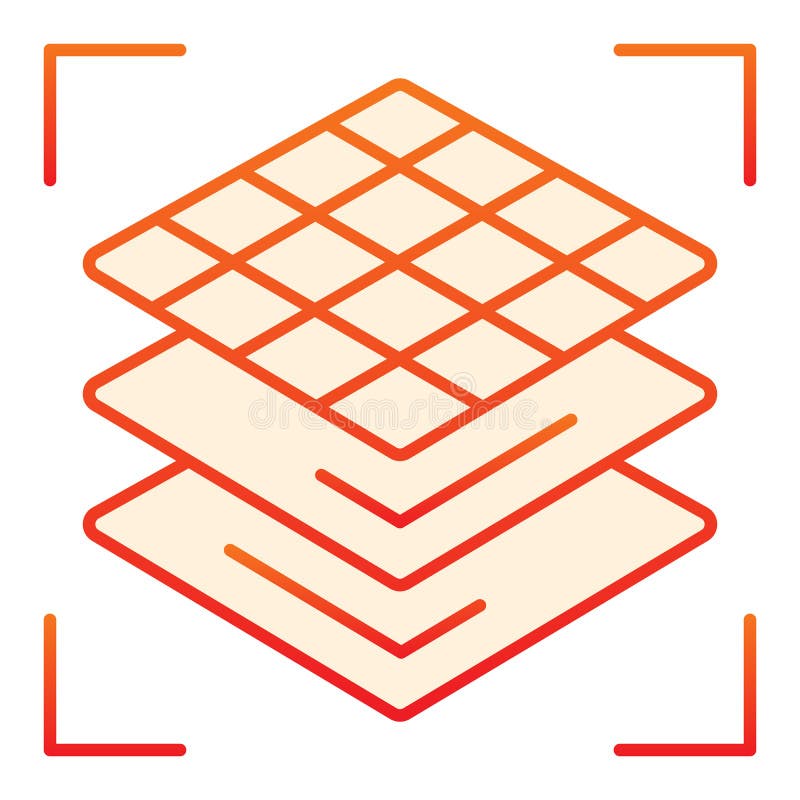 3D Square Layers Flat Icon. 3d 3d Layering Design Orange Icons in Trendy Flat Style Stock Vector ...