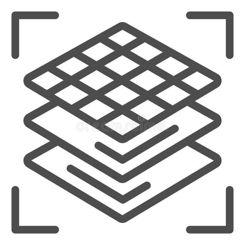 3D Square Layers Line Icon. 3d Layering Design Vector Illustration ...