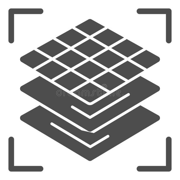 3D Square Layers Solid Icon. 3d Layering Design Vector Illustration ...