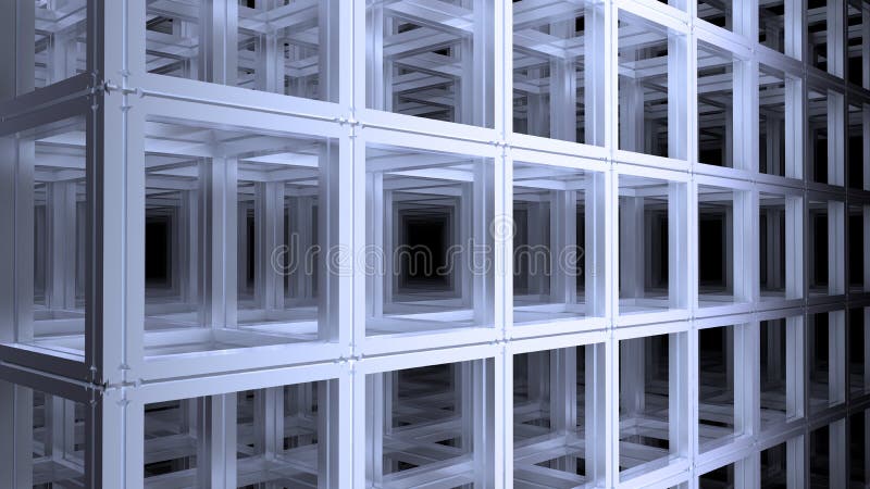 3d Square Mesh Metal Background Stock Illustration - Illustration of ...