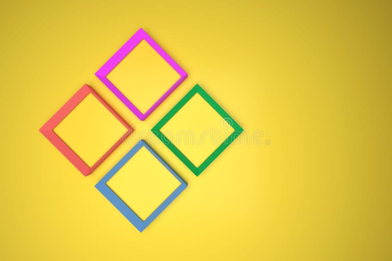 3D Square Template Layout for Business Stock Illustration ...