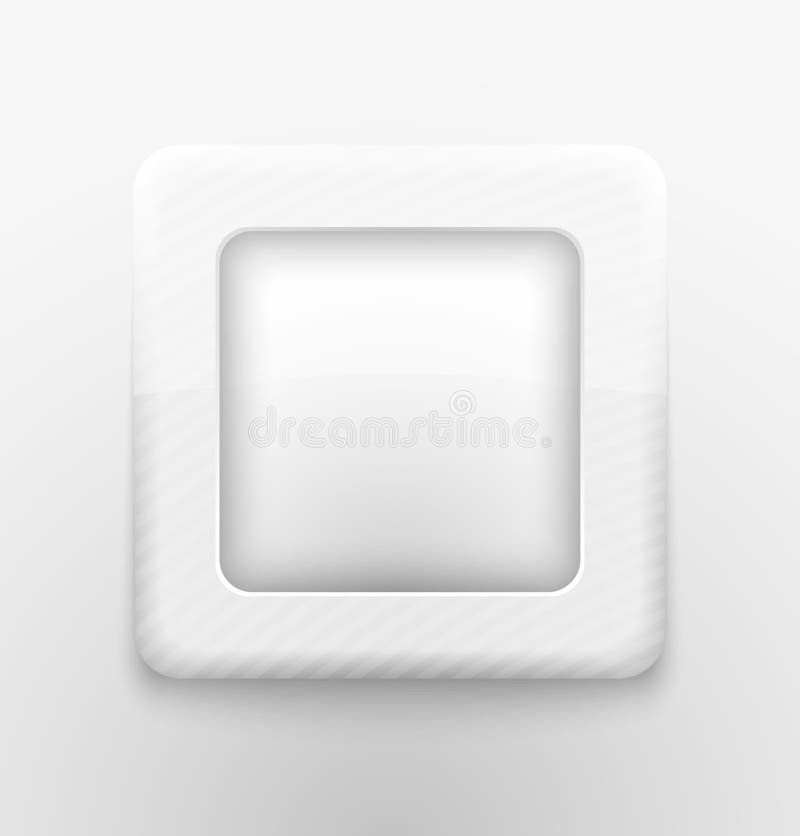 Blank App Icon Template with Flatted White Texture Stock Vector ...