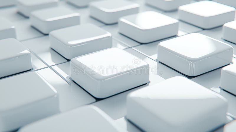 3d Square White Technology Communication Concept Background. Randomly ...