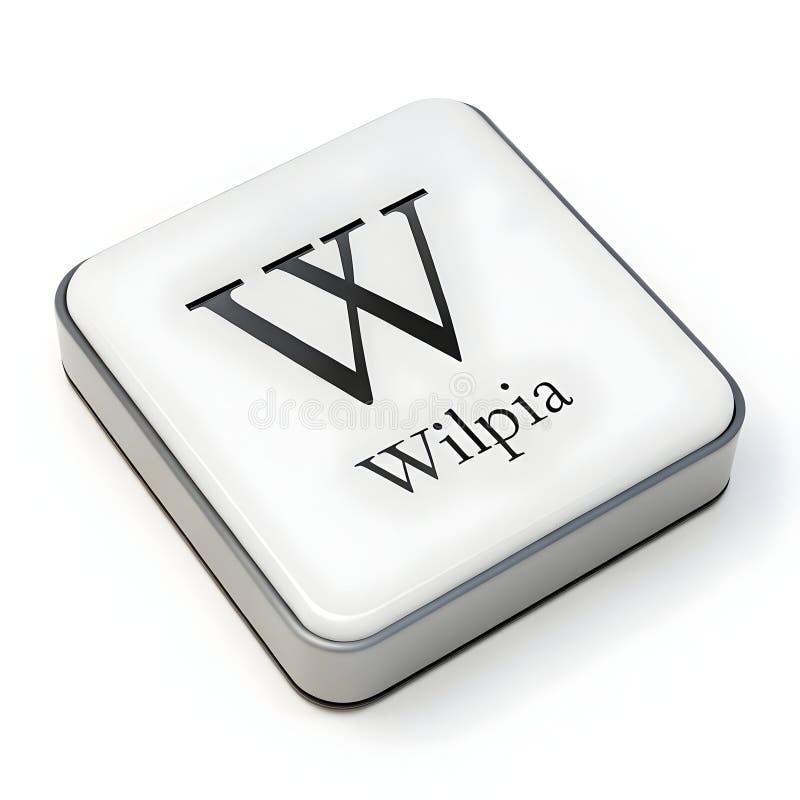 3D Square with Wikipedia Logo Isolated on White Background Stock ...