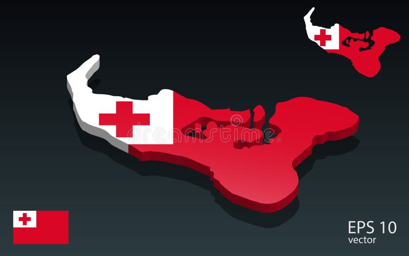 3D Tonga Map and Flag . 3D Shape Design . Independence Day Concept ...
