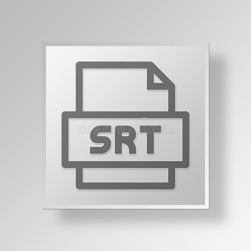 3D SRT File Icon Business Concept Stock Illustration - Illustration of ...