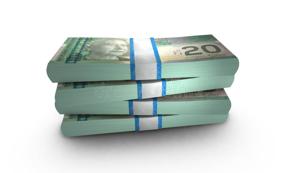 3D Stack Banknote of Canada 20 Dollars Money Editorial Photo ...