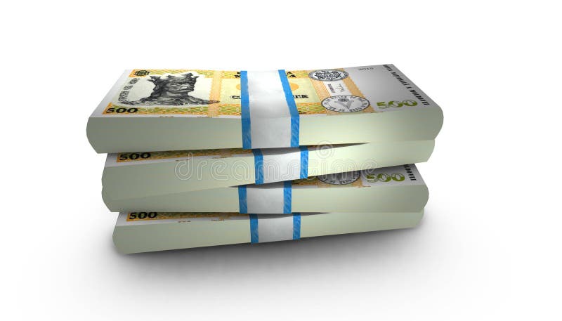 3D Stack Banknote of 500 Moldova Lei Money Stock Illustration ...