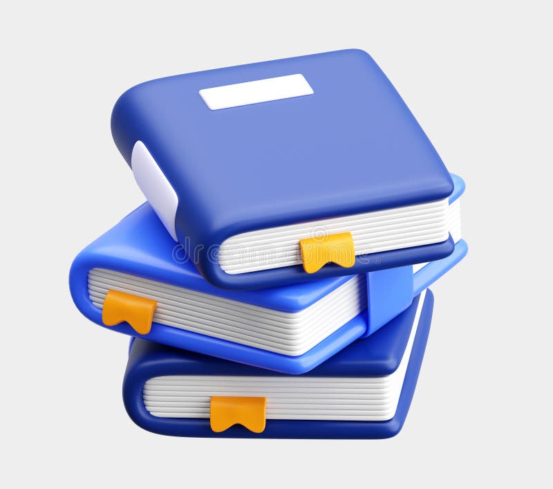 3D Stack of Closed Books for Education and Learning Concept Stock ...