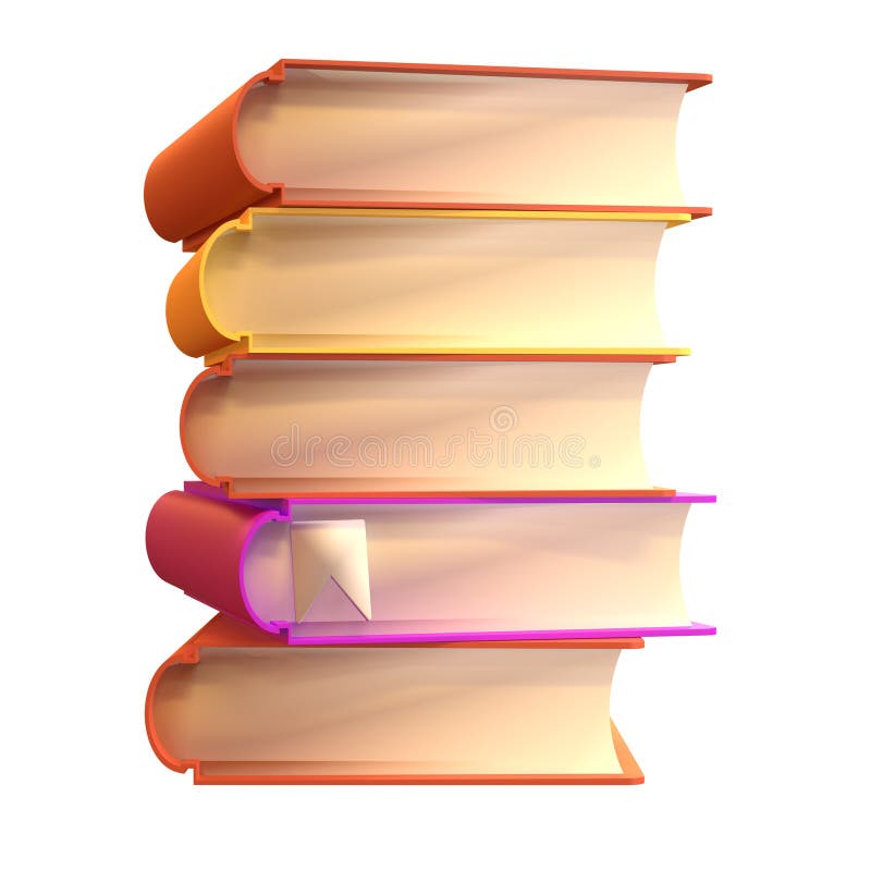 3D Stack of Closed Book in Air Icon. Isolated with Clipping Path ...