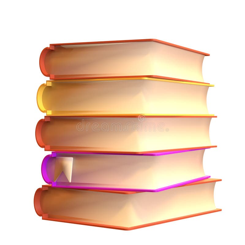 3D Stack of Books Falling Down in Air and One Open Book Icon. Isolated ...