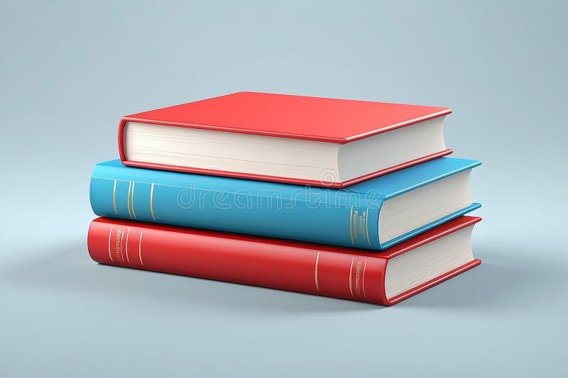 3D Stack of Closed Books Icon Isolated with Clipping Path Render ...