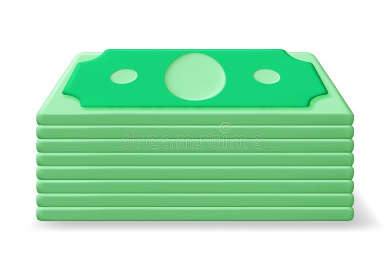 3D Stack of Dollar Banknote Icon Stock Vector - Illustration of cartoon ...