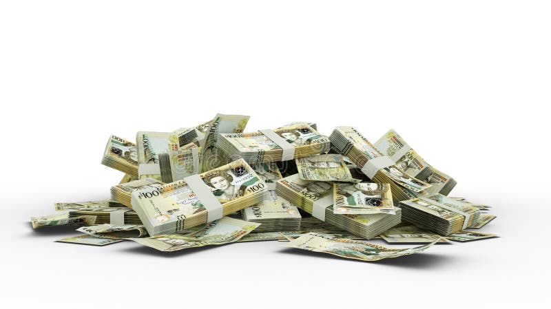 Stack of 100 Eastern Caribbean Dollar Notes. Stack of Xcd Notes Stock ...