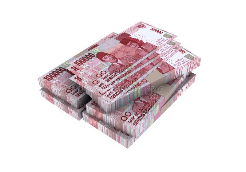 3D Stack of Indonesian Rupiah Money Stock Image - Image of asian ...