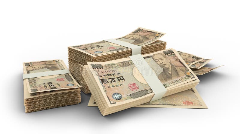 Stack of Japanese Yen Notes Stock Illustration - Illustration of ...