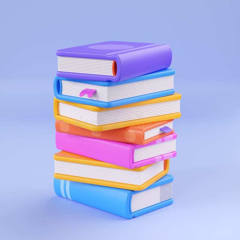 3d Stack School Book for Library Render. Textbook Education ...