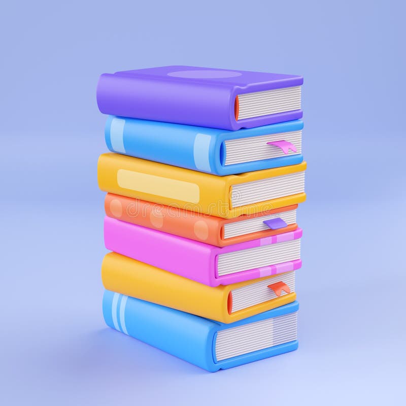 3d Stack School Book Render. Online Library Illustration or Education ...