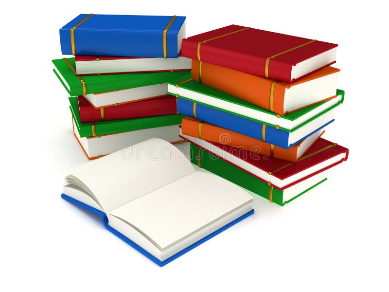 Stack of textbooks stock illustration. Illustration of library - 20767064