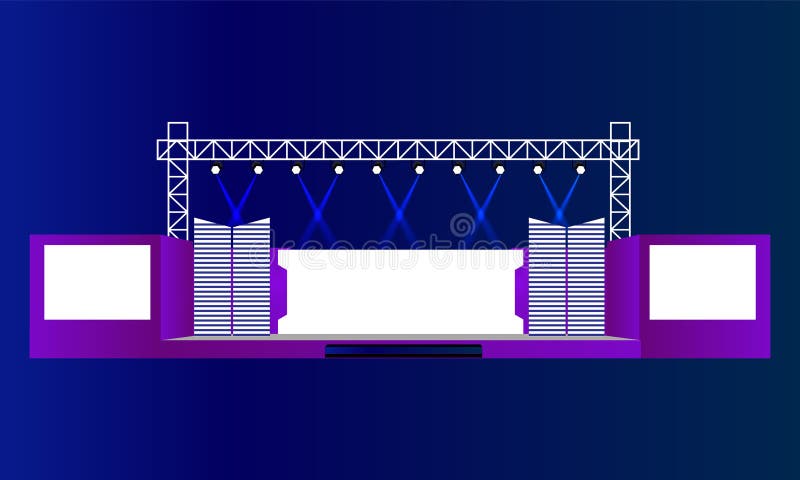 Events Stage Design 2d Illustration Stock Vector - Illustration of ...