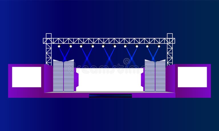 Events Stage Design 2d Illustration Stock Vector - Illustration of ...
