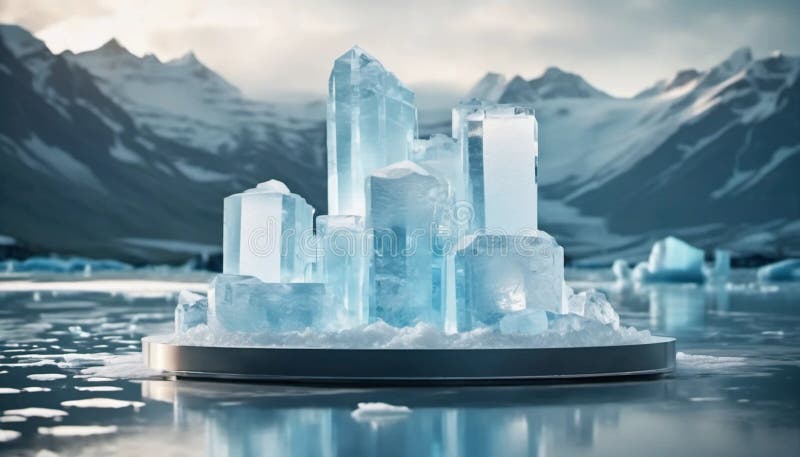 Frozen 3d podium display stock illustration. Illustration of stage ...