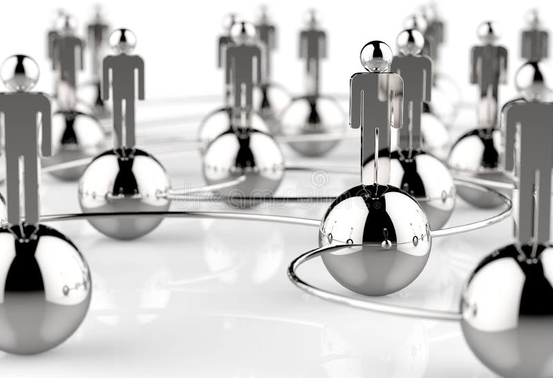 3d Stainless Human Social Network Stock Illustration - Illustration of ...