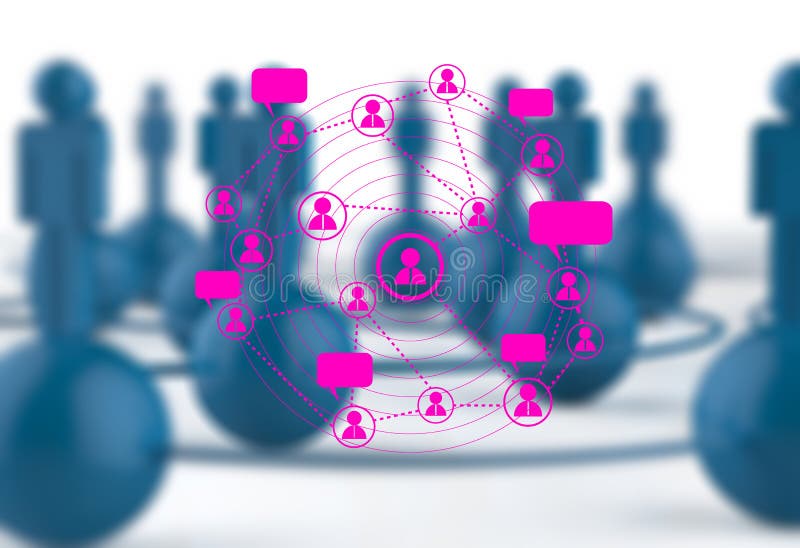 3d Stainless Human Social Network Stock Illustration - Illustration of ...