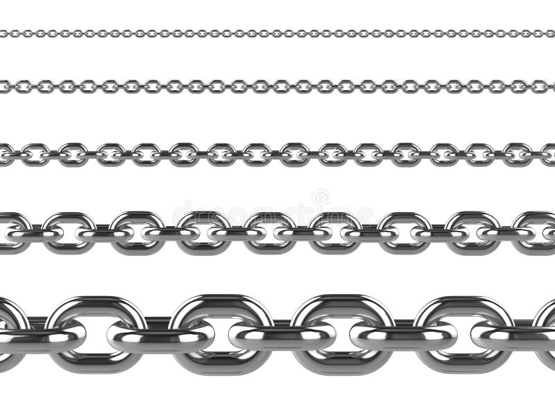 3d Stainless steel chains stock illustration. Illustration of render ...