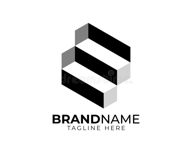 3d Stair Ladder Logo Template with Flat Shadow Stock Vector ...