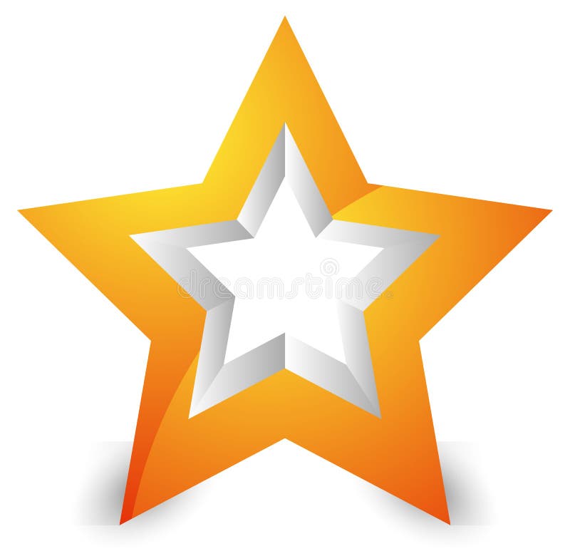 3d Star Icon / Element on White with Shadow Stock Vector - Illustration ...
