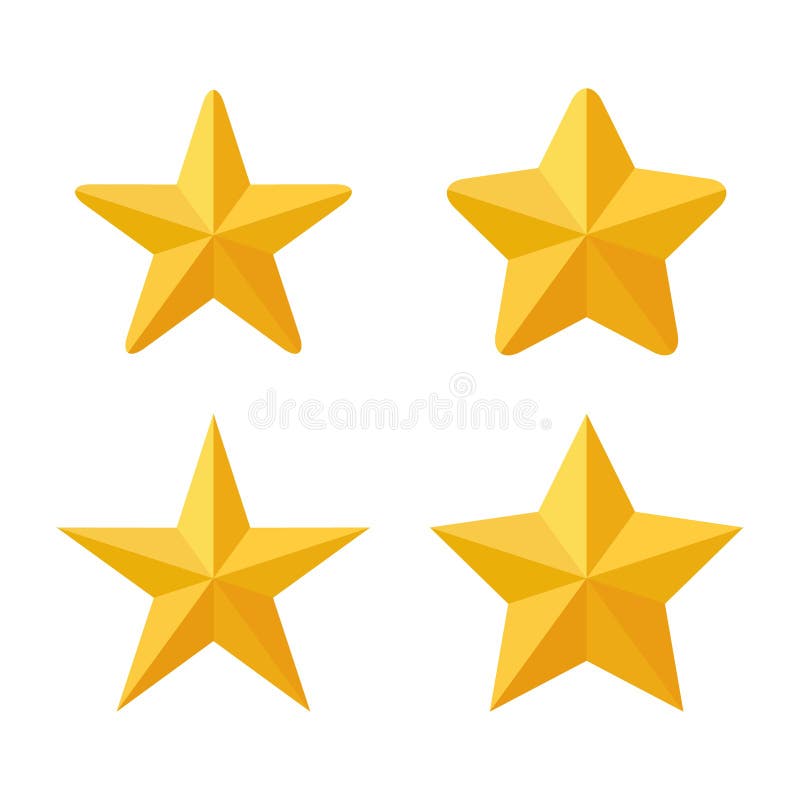 3d Star Icon Set. Stars Badge Symbol Vector Stock Vector - Illustration ...