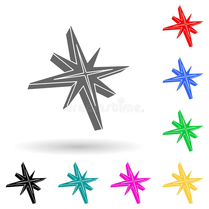 3d Star Multi Color Style Icon. Simple Glyph, Flat Vector of Star Icons ...