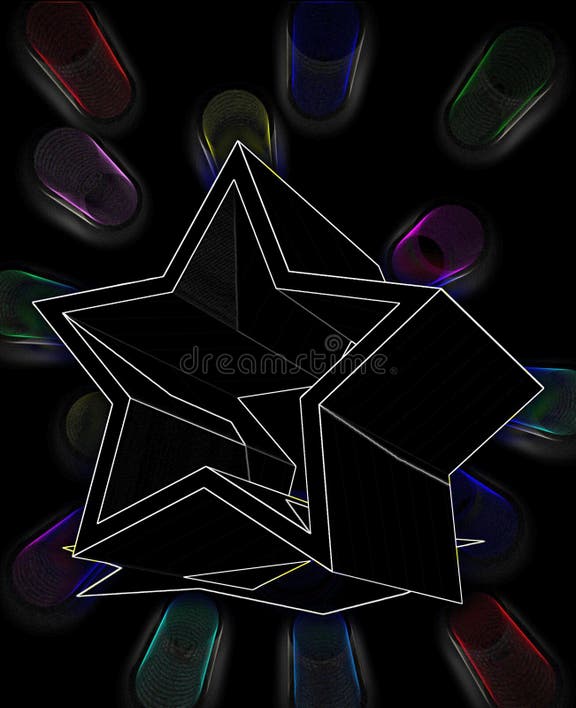 3d Star Visualization in Glowing Colorful Style Stock Illustration ...