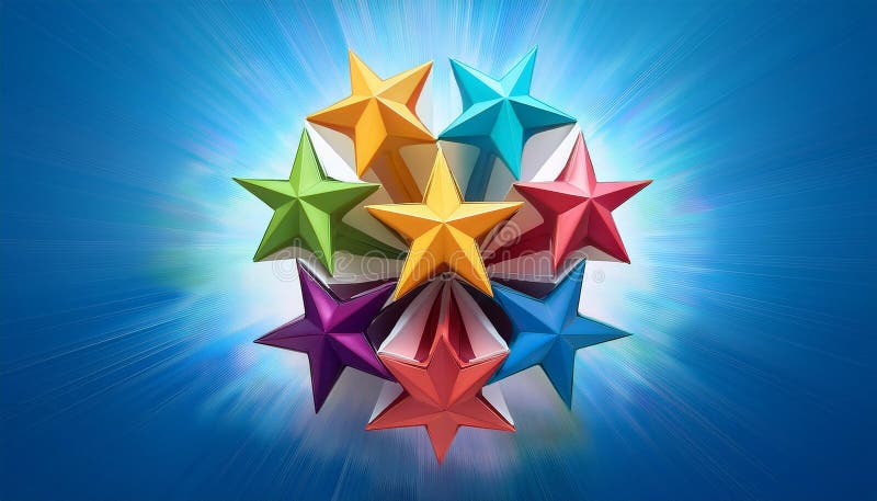 3d Stars Vector Design with Lots of Colors Stock Illustration ...