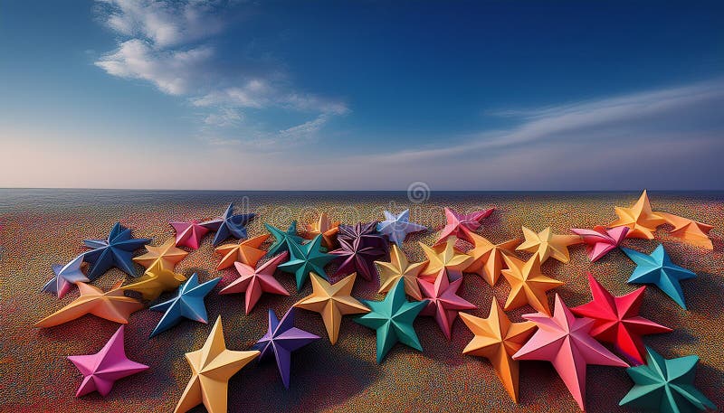 3d Stars Vector Design with Lots of Colors Stock Photo - Image of wing ...