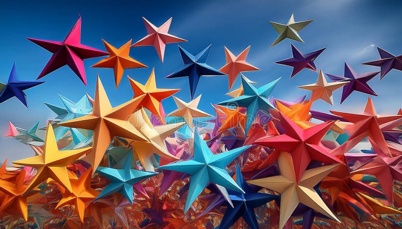 3d Stars Vector Design with Lots of Colors Stock Illustration ...