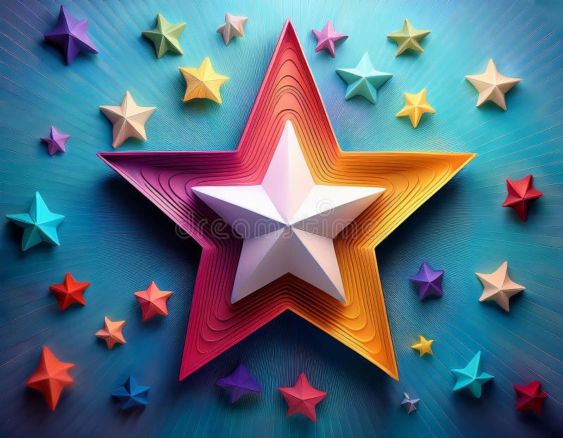 3d Stars Vector Design with Lots of Colors Stock Illustration ...